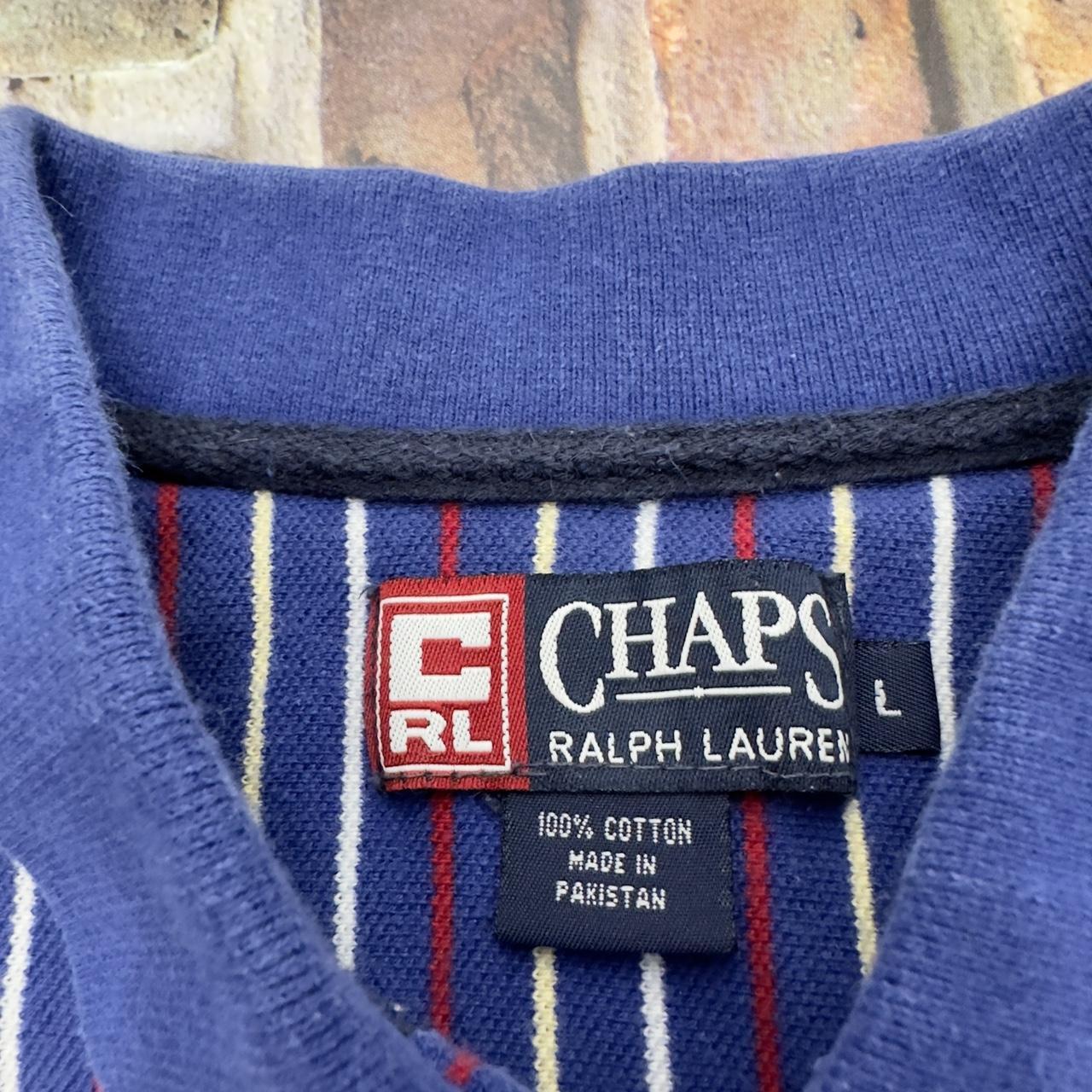 Vintage Chaps Ralph Lauren striped polo shirt in... - Depop