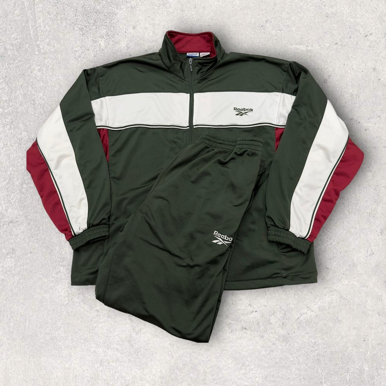 Vintage Reebok tracksuit in green. From the 90s.... - Depop