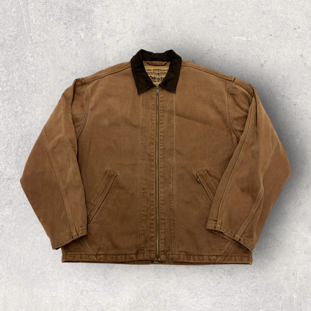 Vintage Levi’s Black Tab jacket in brown. From 2000.... - Depop