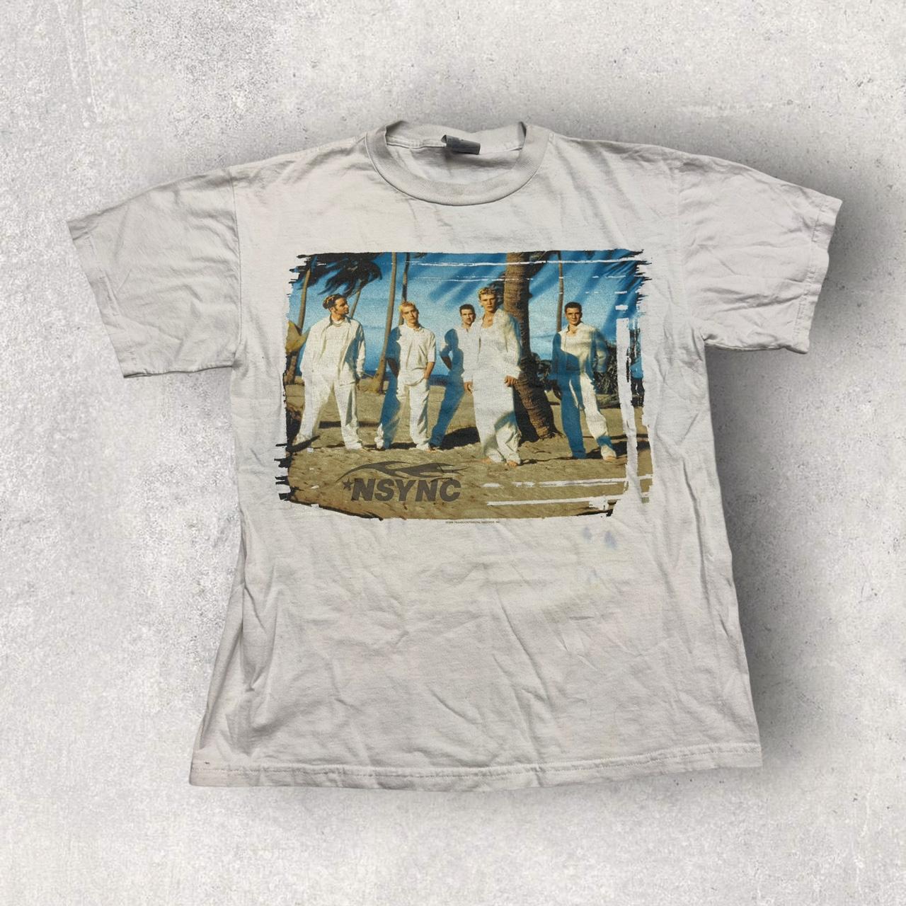 Vintage NSYNC band tee in white. From 1999. Mens M.... - Depop