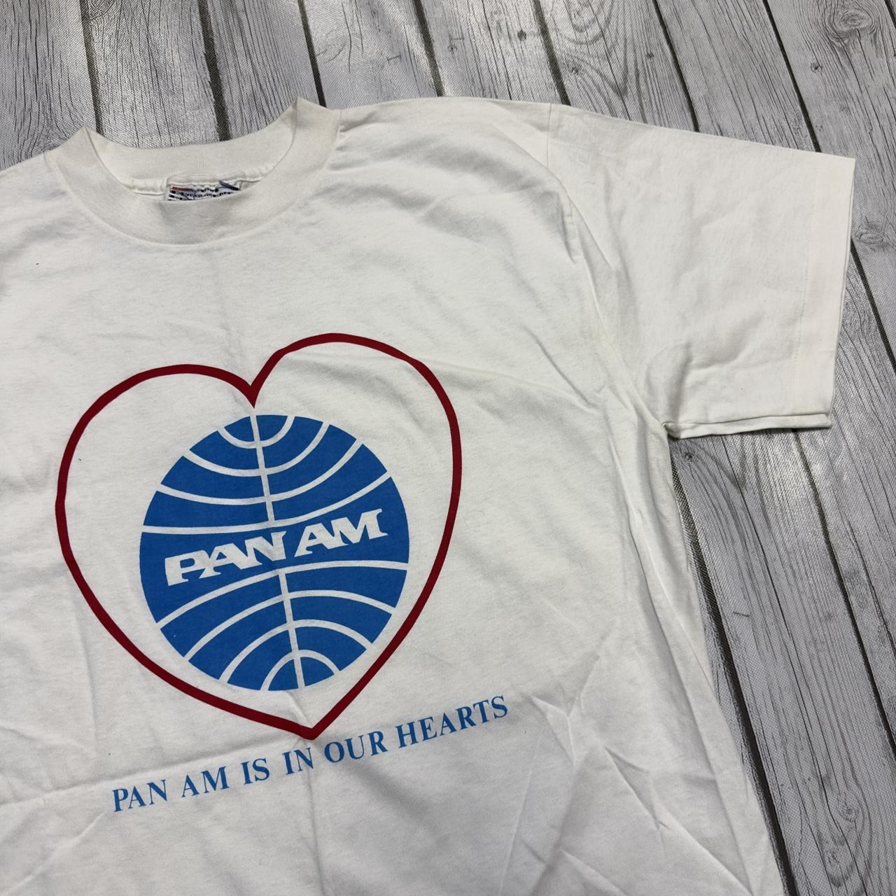 Vintage Pan Am tee in white. From 1988. Pan Am Is In... - Depop