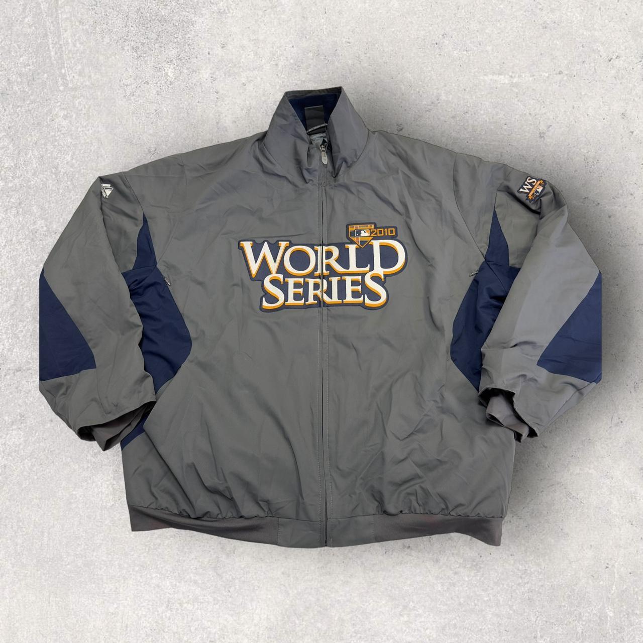 Majestic 2010 MLB World Series jacket in grey. Mens... - Depop