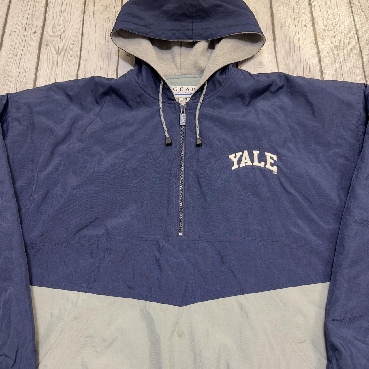 Vintage Yale windbreaker in navy and grey. From the... - Depop