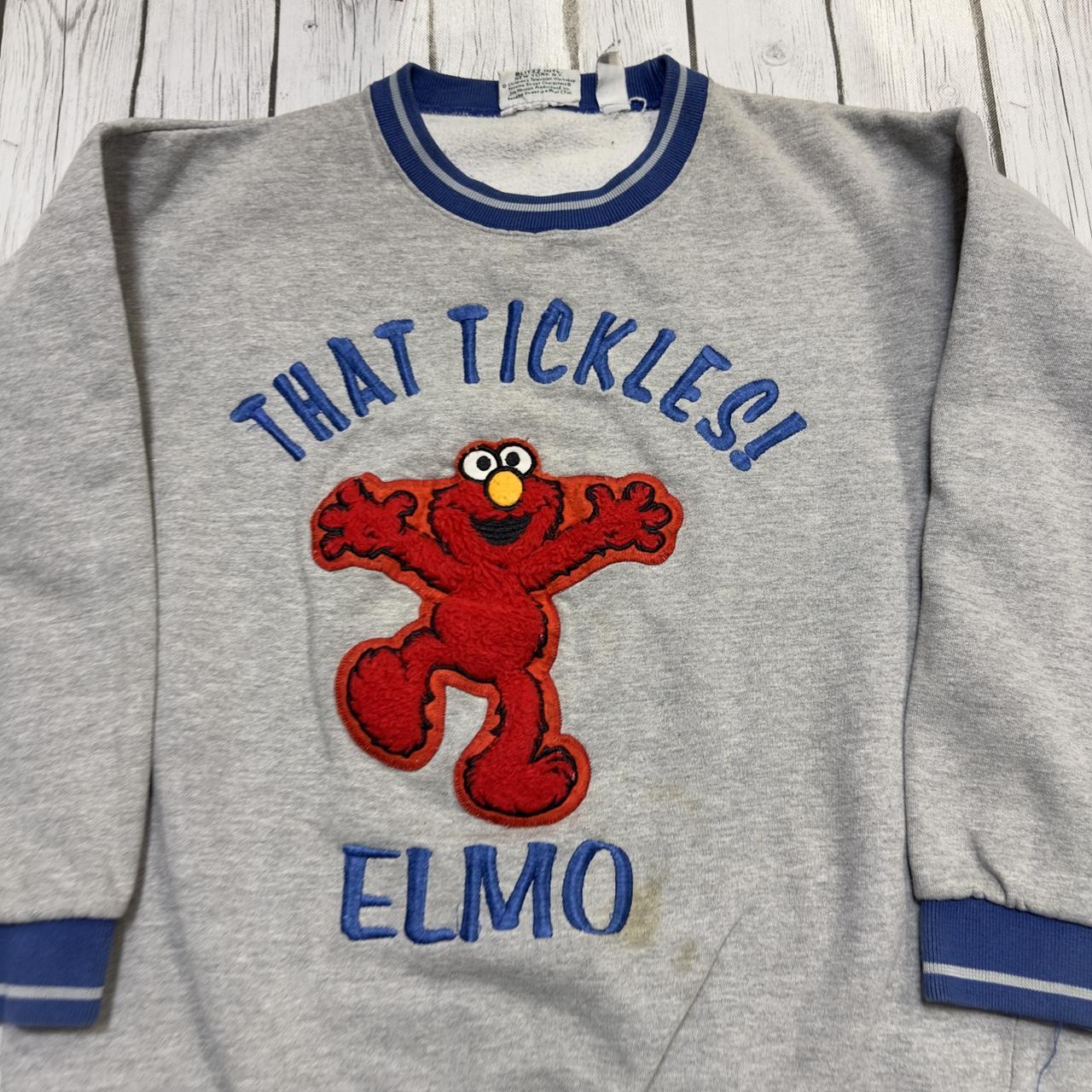 Vintage Sesame Street Elmo sweatshirt in grey. From... - Depop