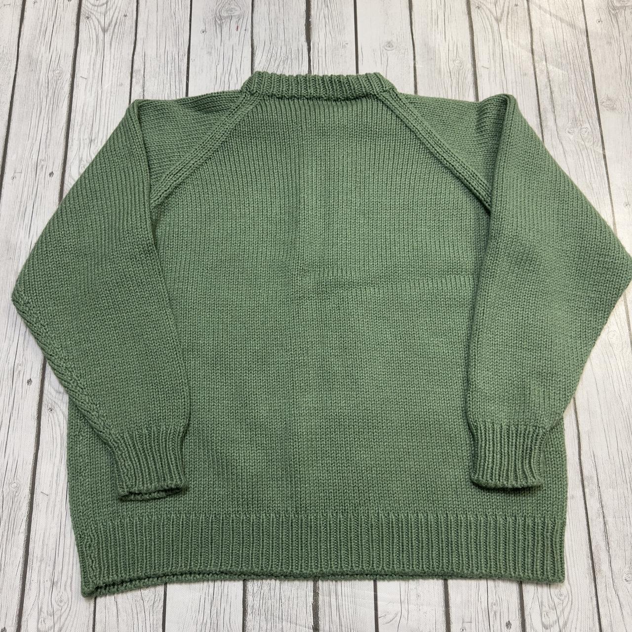 Vintage Newfoundland hand knit sweater in green.... - Depop