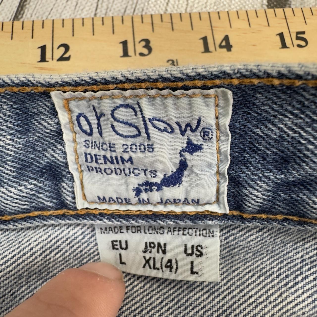 OrSlow jeans in blue. Mens L, measurements are 34w x... - Depop