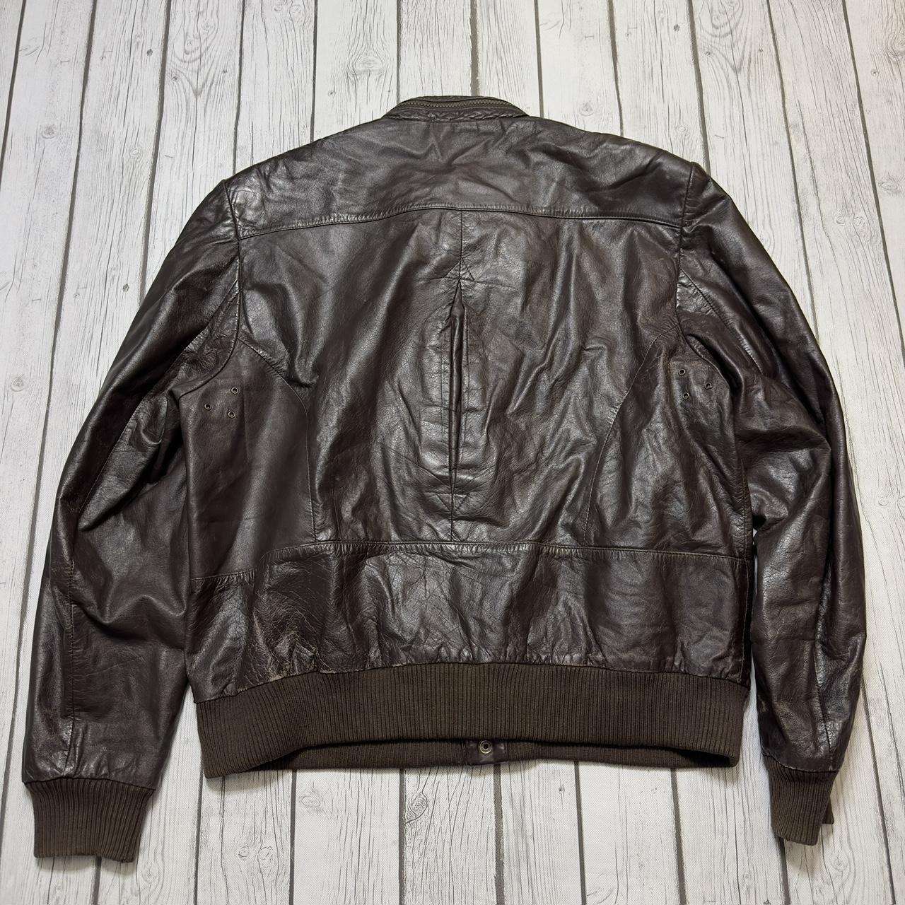 Vintage Leather Warehouse jacket in brown. From the... | Depop