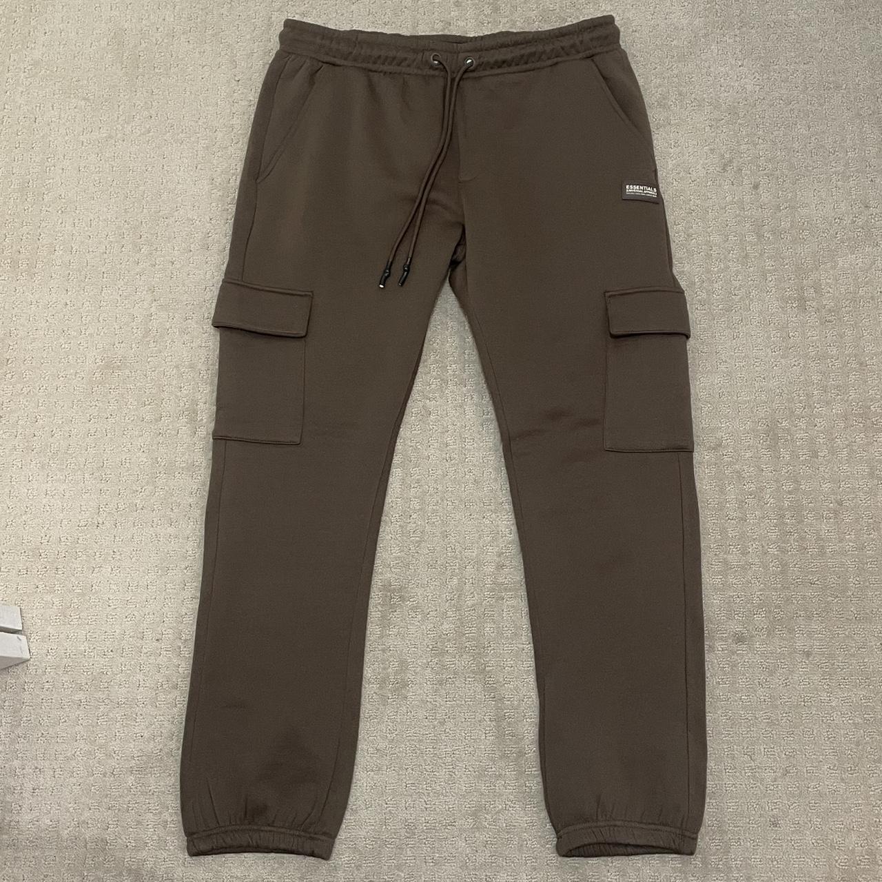 Essentials brown cargo pants, it’s medium/large - Depop