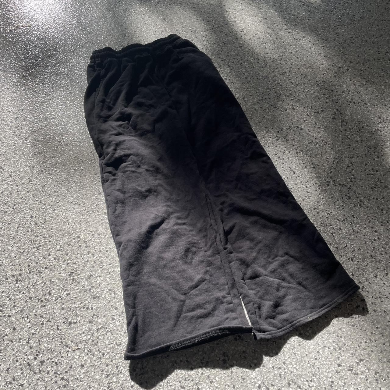 super sick baggy black sweatpants no flaws size... | Depop