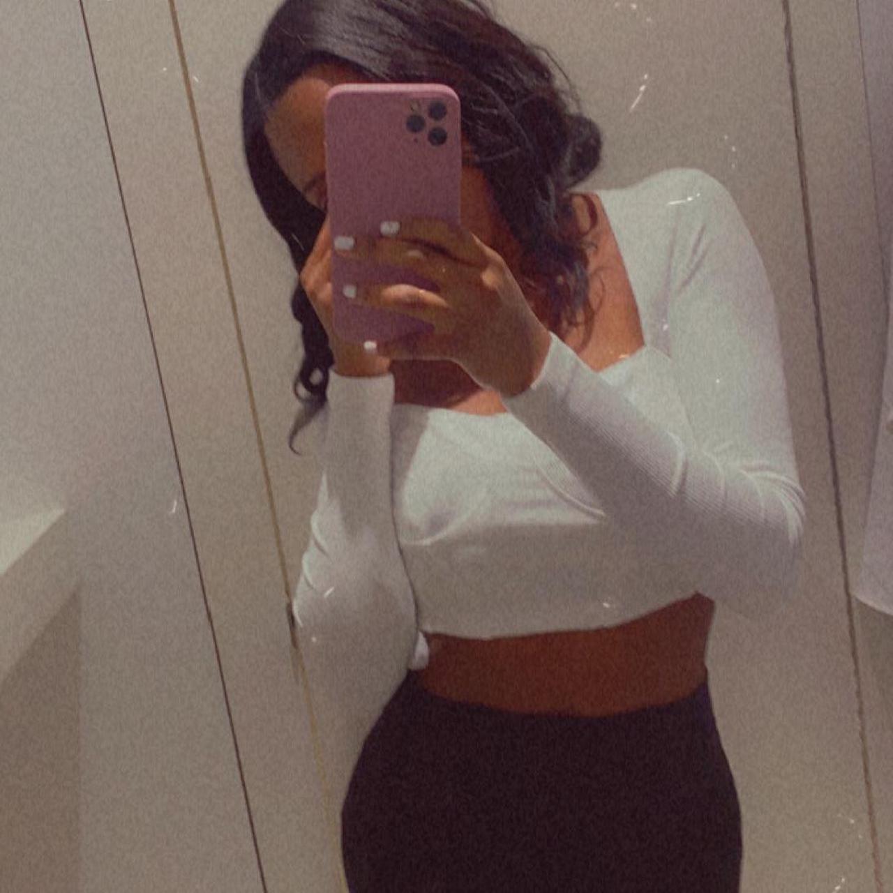 DYNAMITE. White long sleeve crop top. - Depop