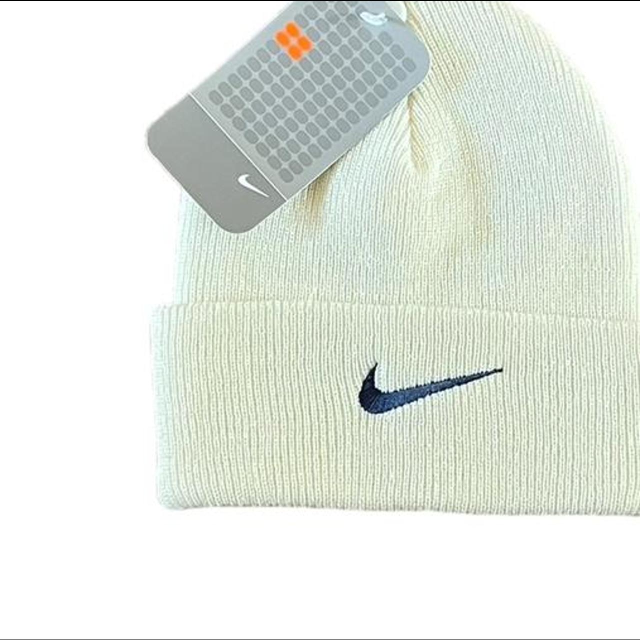 Nike vintage early 00’s cream beanie hat 🌟 Women’s... - Depop