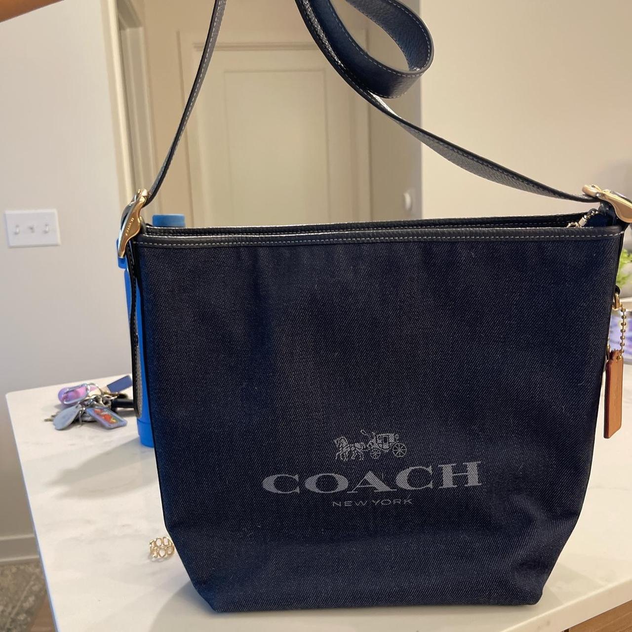 Denim coach bag adjustable strap .. one of my faves... - Depop