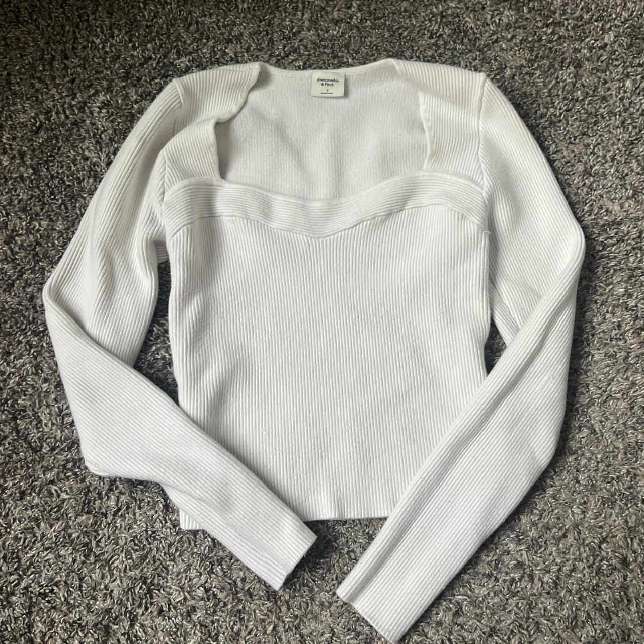 Abercrombie and fitch cropped long sleeve shirt... - Depop