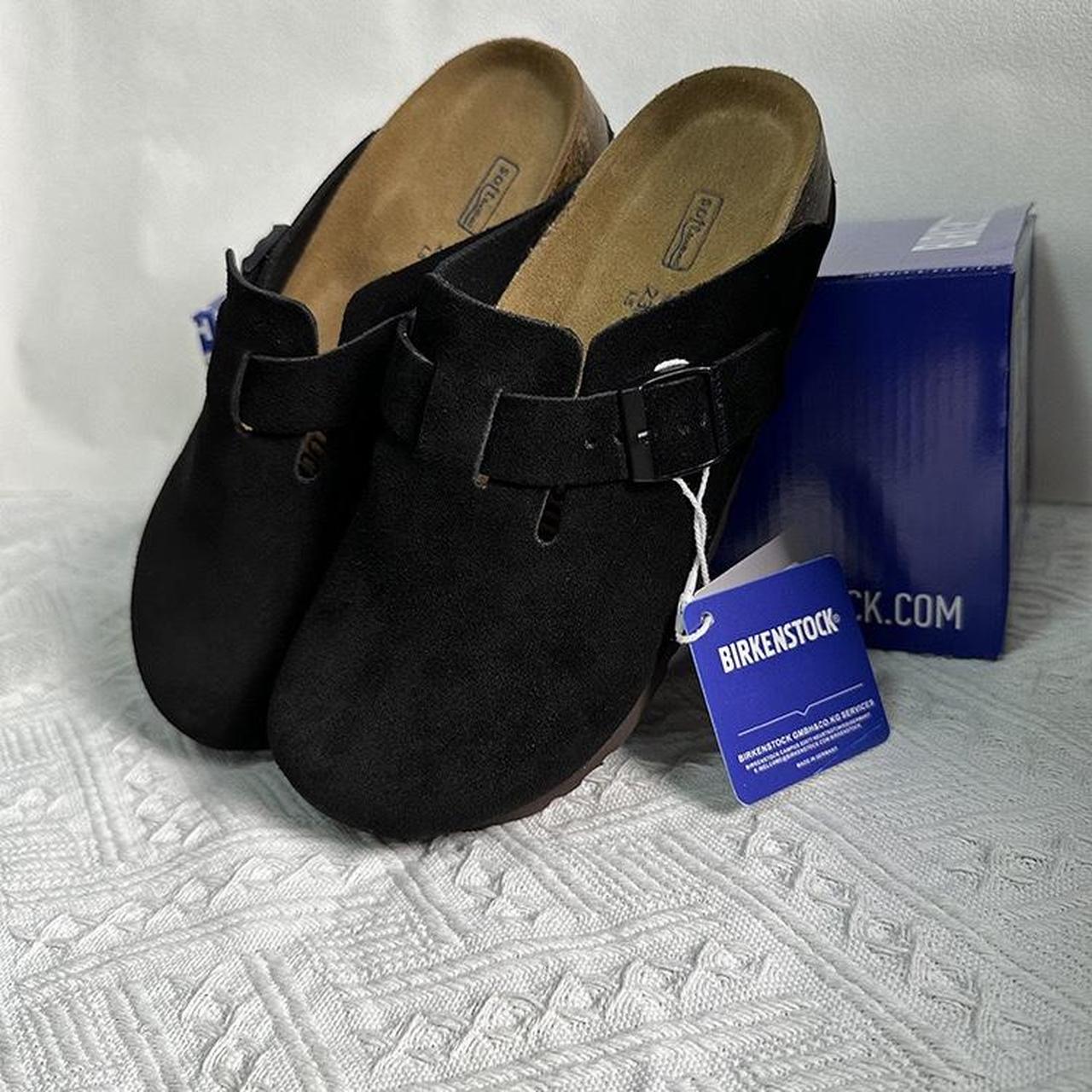 Black leather Birkenstock Boston clogs. Brand new... - Depop