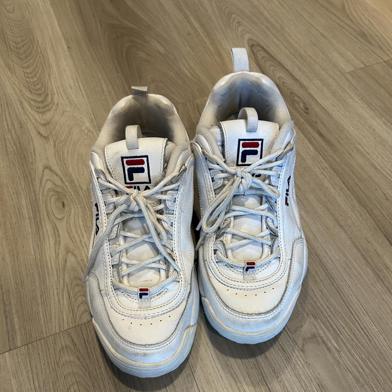 White Fila Disruptor trainers #FilaDisruptor - Depop