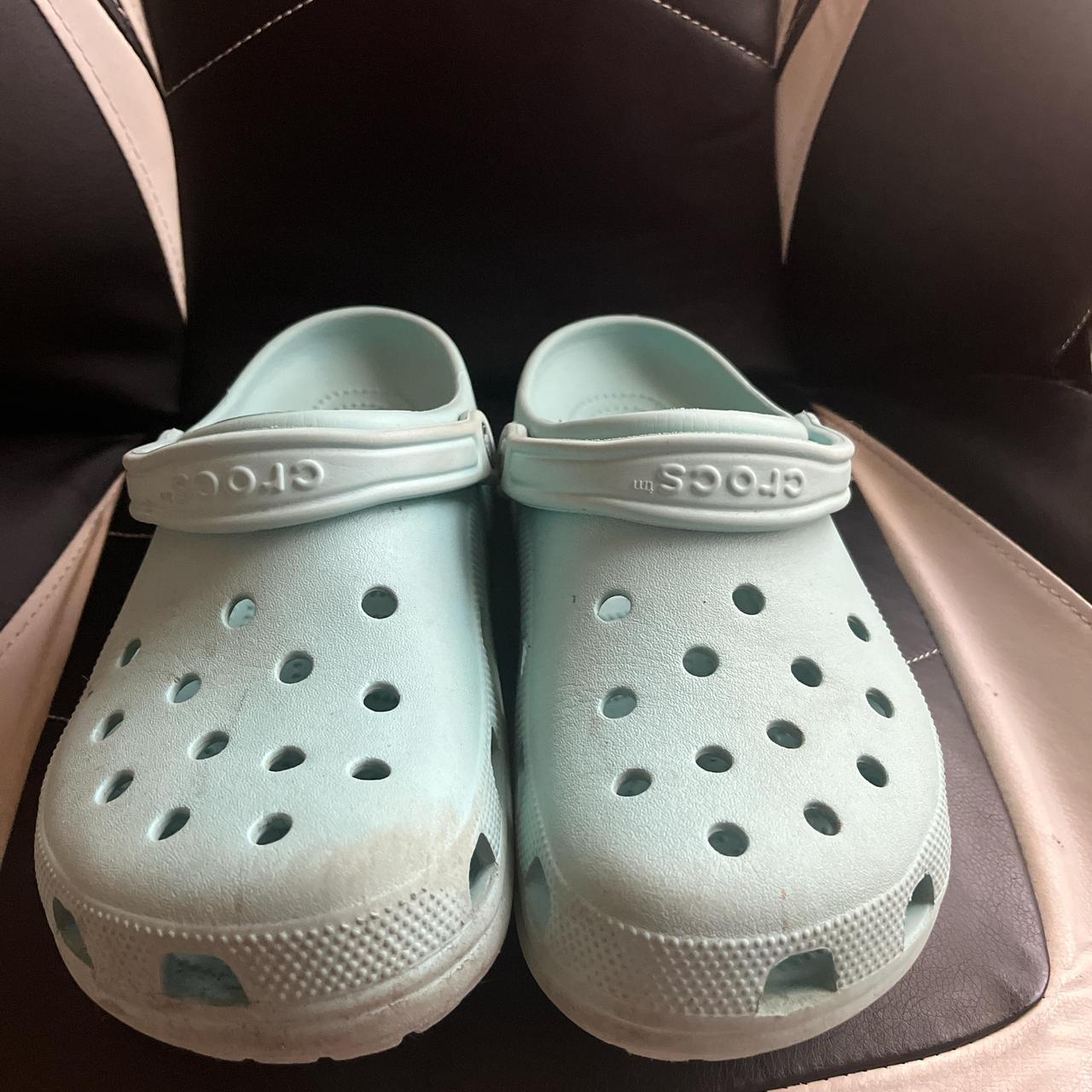 Teal blue clog crocs size Men’s 11 used a... - Depop