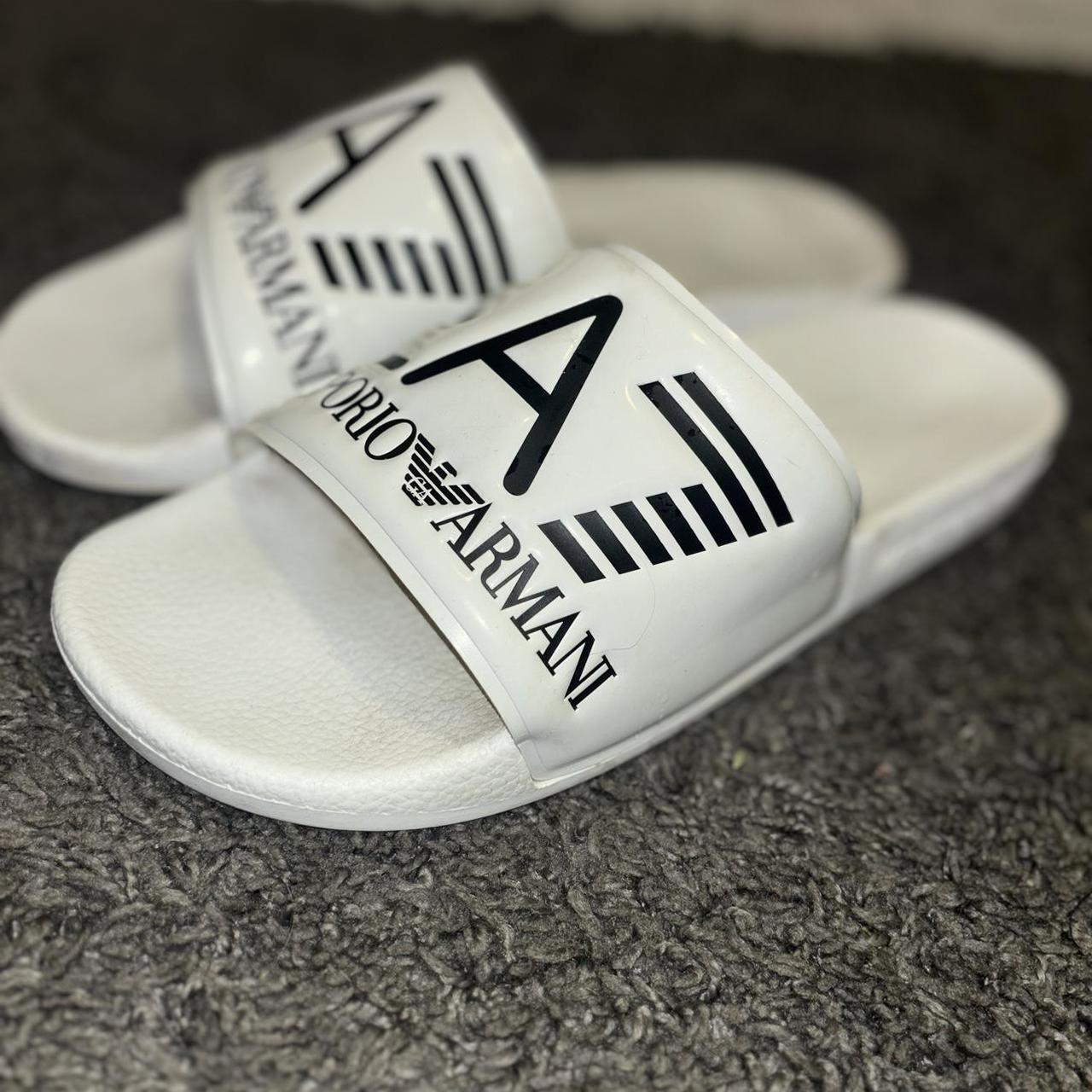 New Armani Men’s Slides Very Good Condition Size 9 - Depop