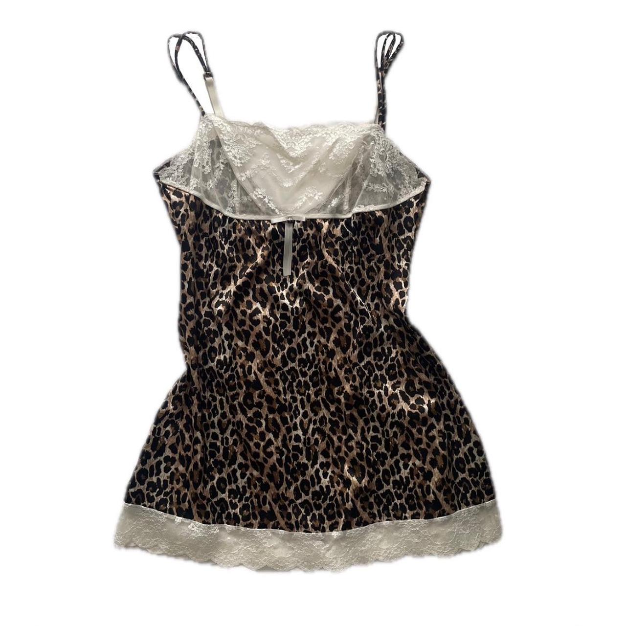 Victoria's Secret lace cheetah print slip dress - Depop