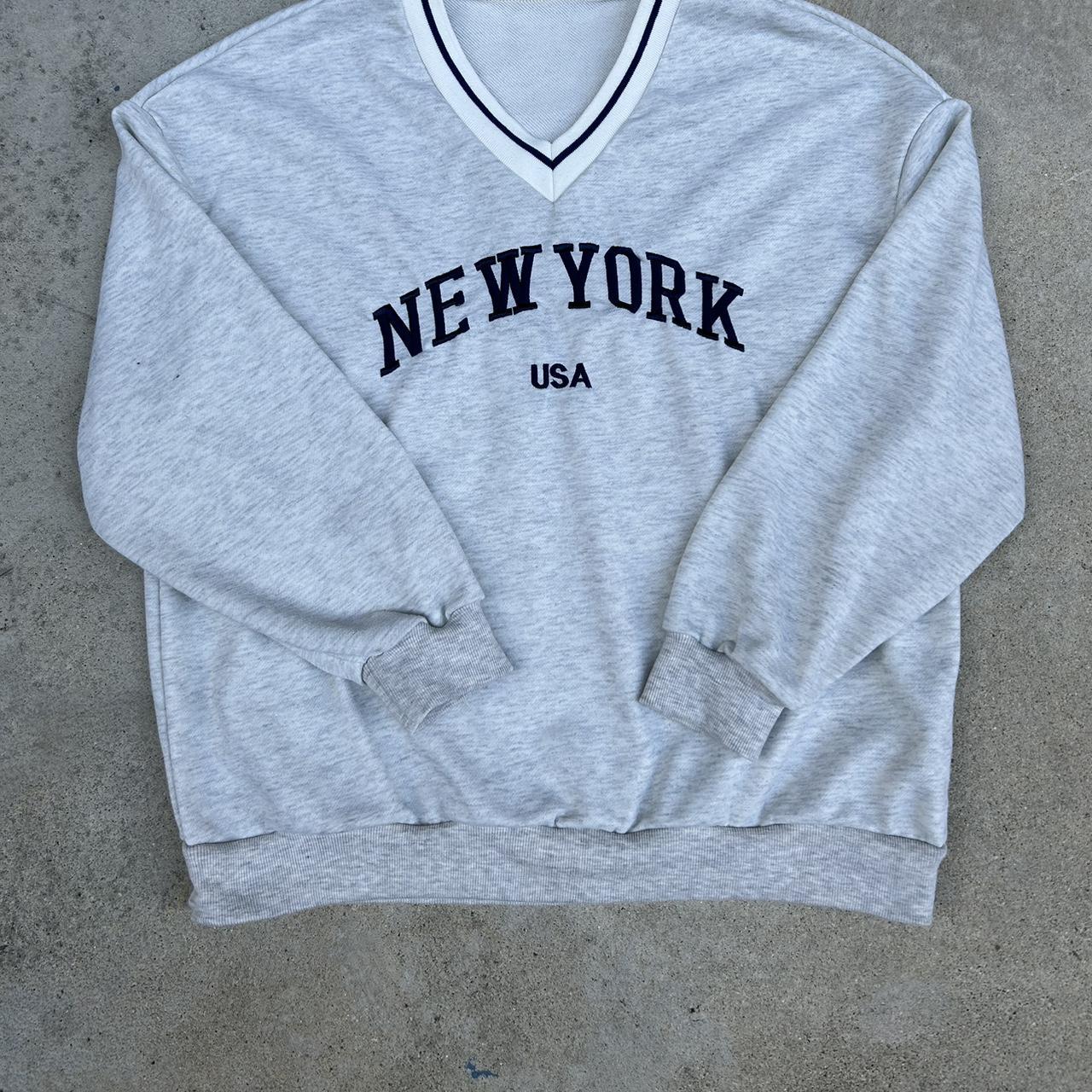 Vintage 90s New York USA grey sweatshirt when it has... - Depop