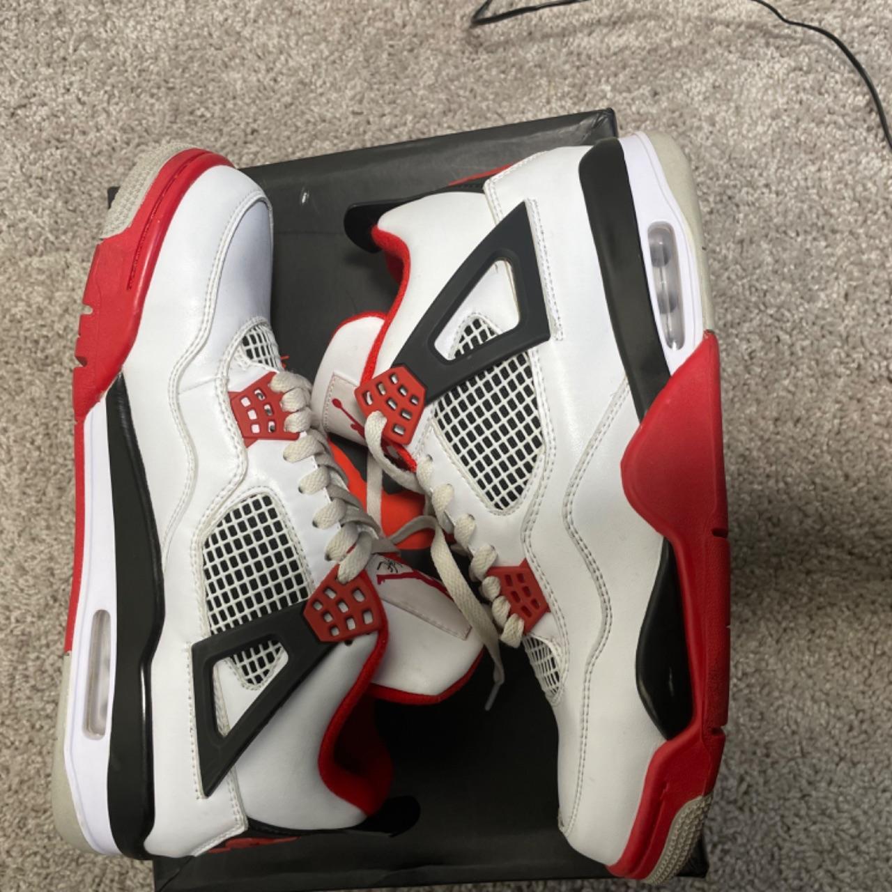 Jordan 4 fire red decent condition dm before buying... - Depop