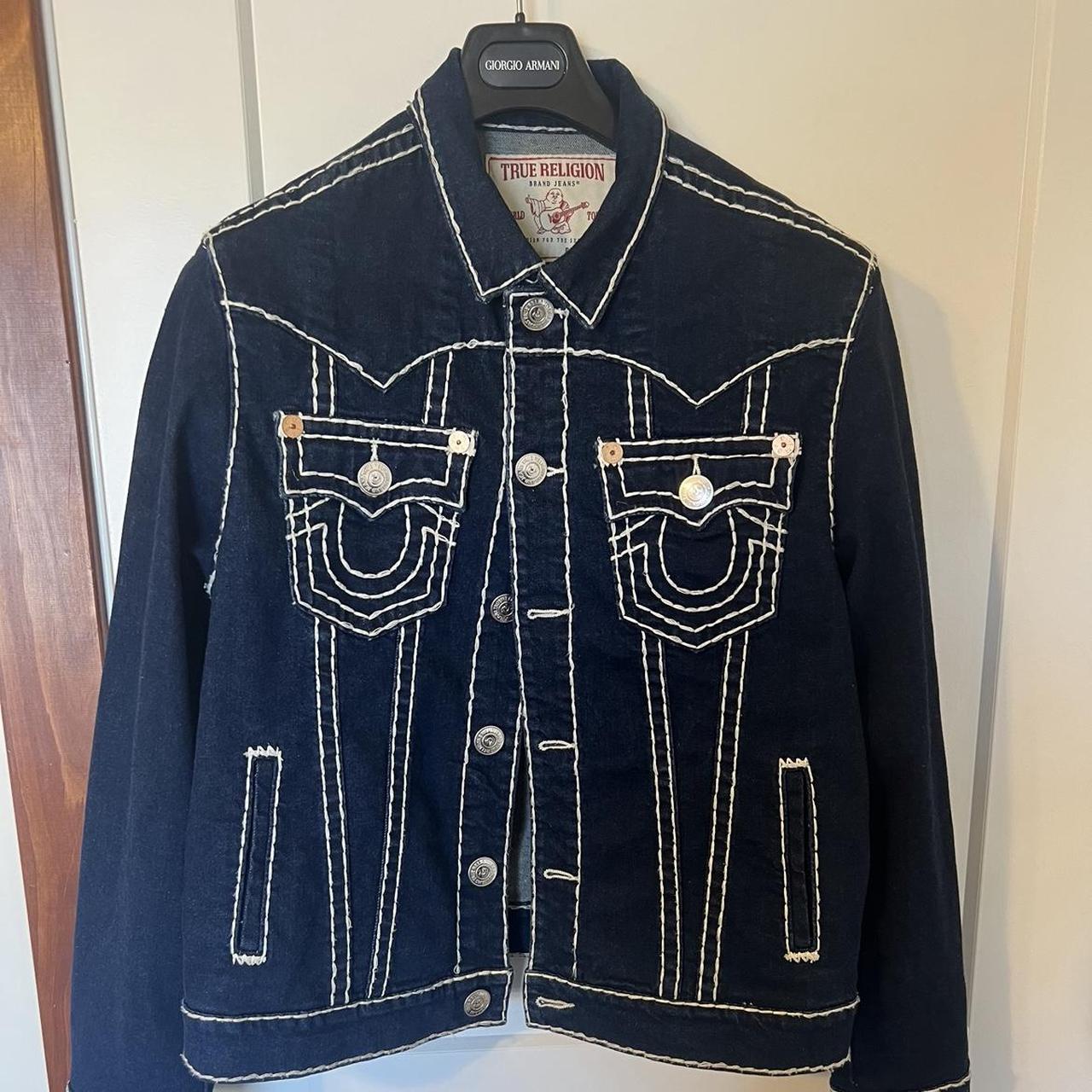 True Religion denim jacket !! 🦅 Men’s Large... - Depop