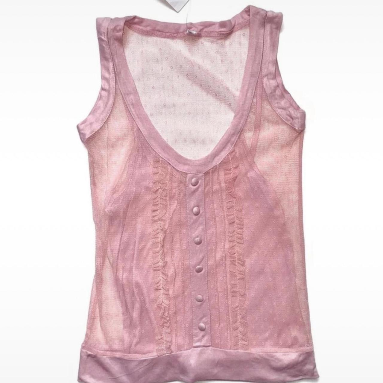 Baby pink mesh top💗 Bought on depop, unworn Fits... - Depop