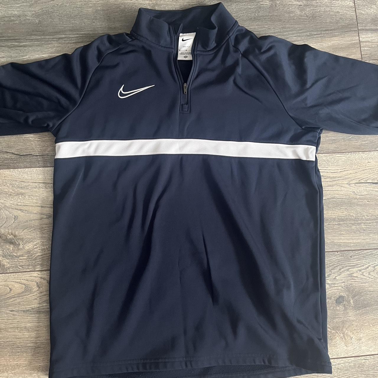 Nike navy blue Dri-fit quarter zip top - size M -... - Depop