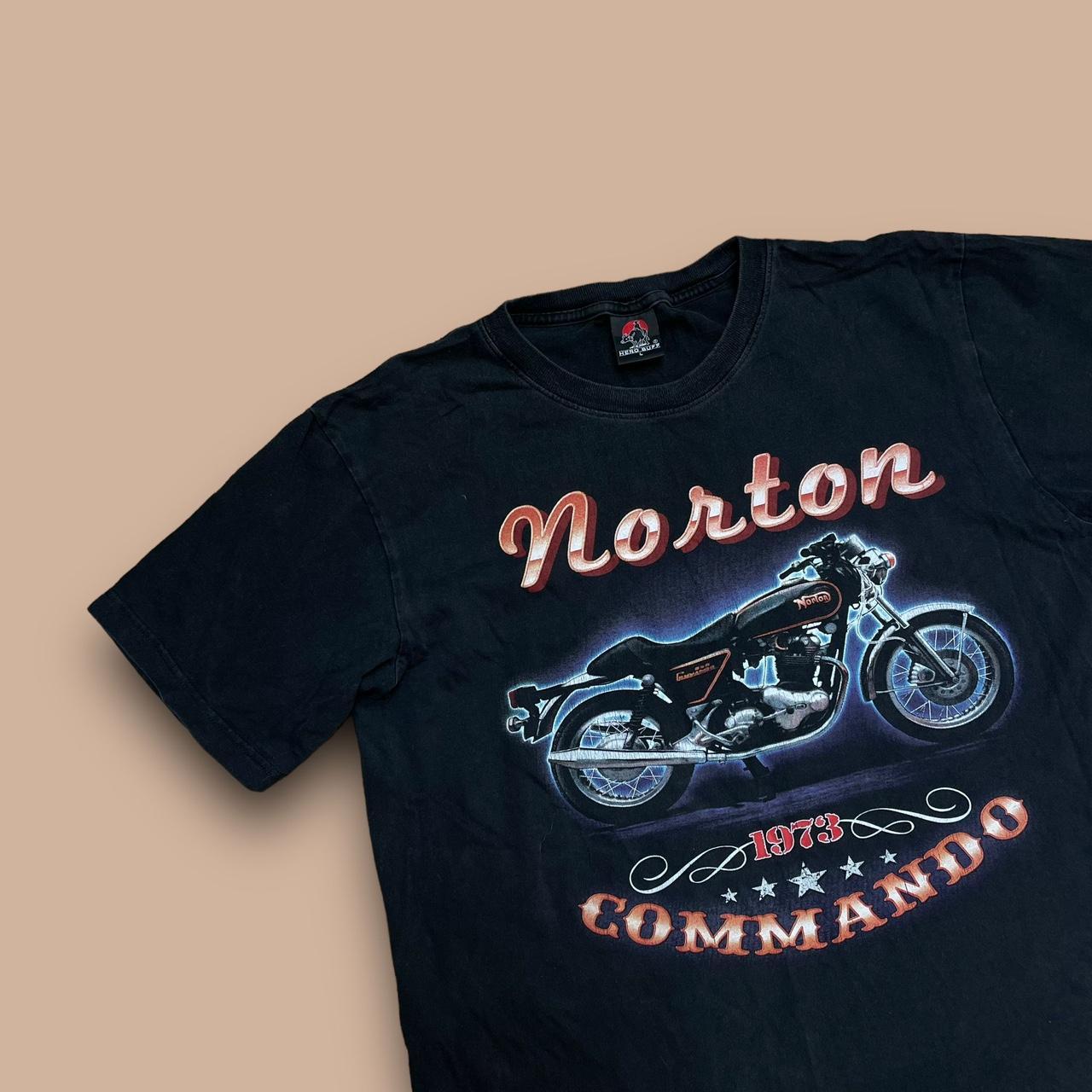 🔮 Vintage Biker Print T Shirt 🔮 Great Norton... - Depop
