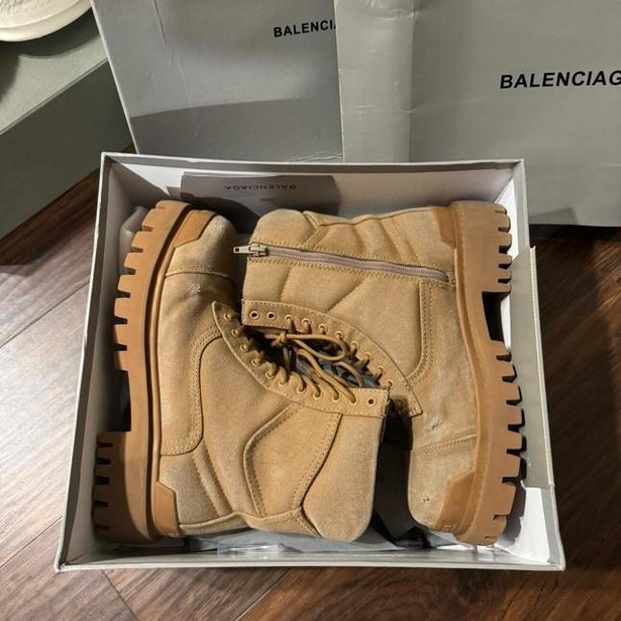 balenciaga striker boots “cotton canvas” size 43 - Depop