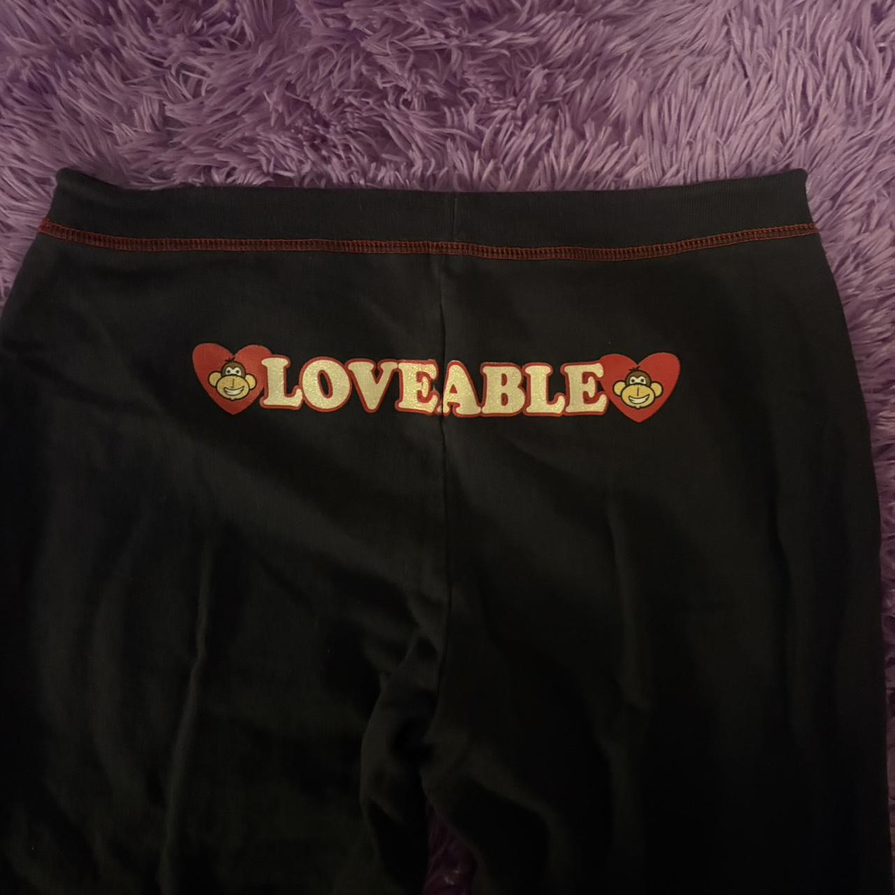 the cutest y2k flare sweatpants that say “loveable”... | Depop