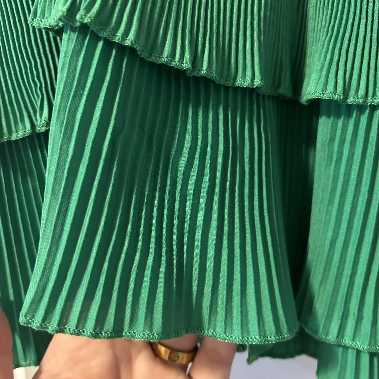 zara green ruffle cropped top - Depop
