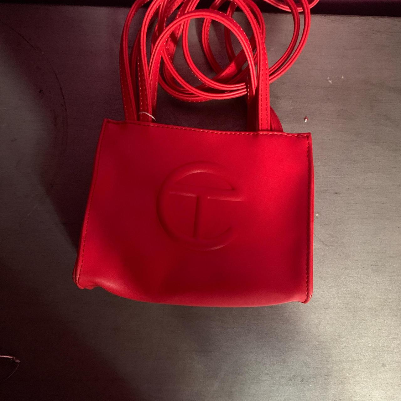 Red Telfar mini bag with strap - Depop