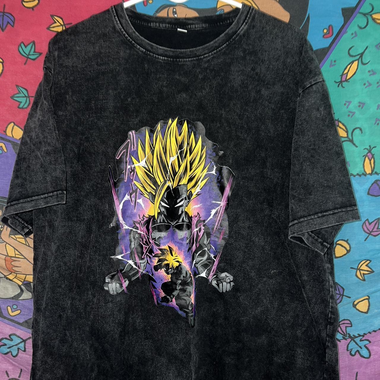 Black and yellow Dragon Ball Z Goku and Vegeta tee... - Depop