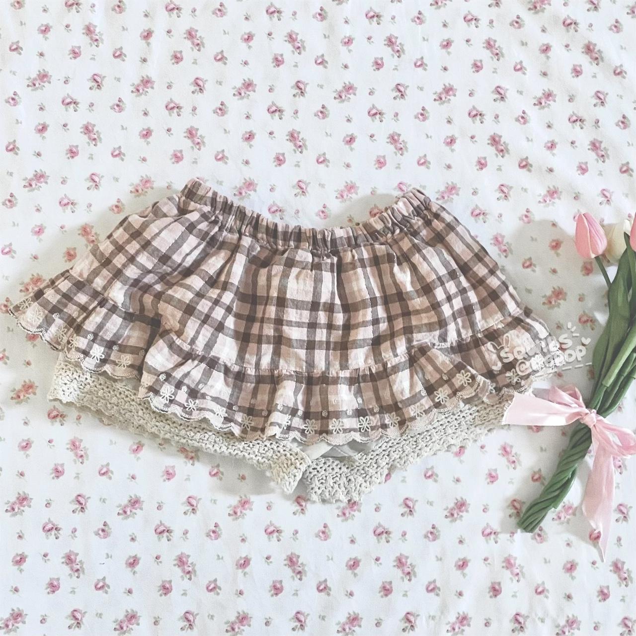 🎀 choco girl neapolitan pink brown cream plaid... | Depop