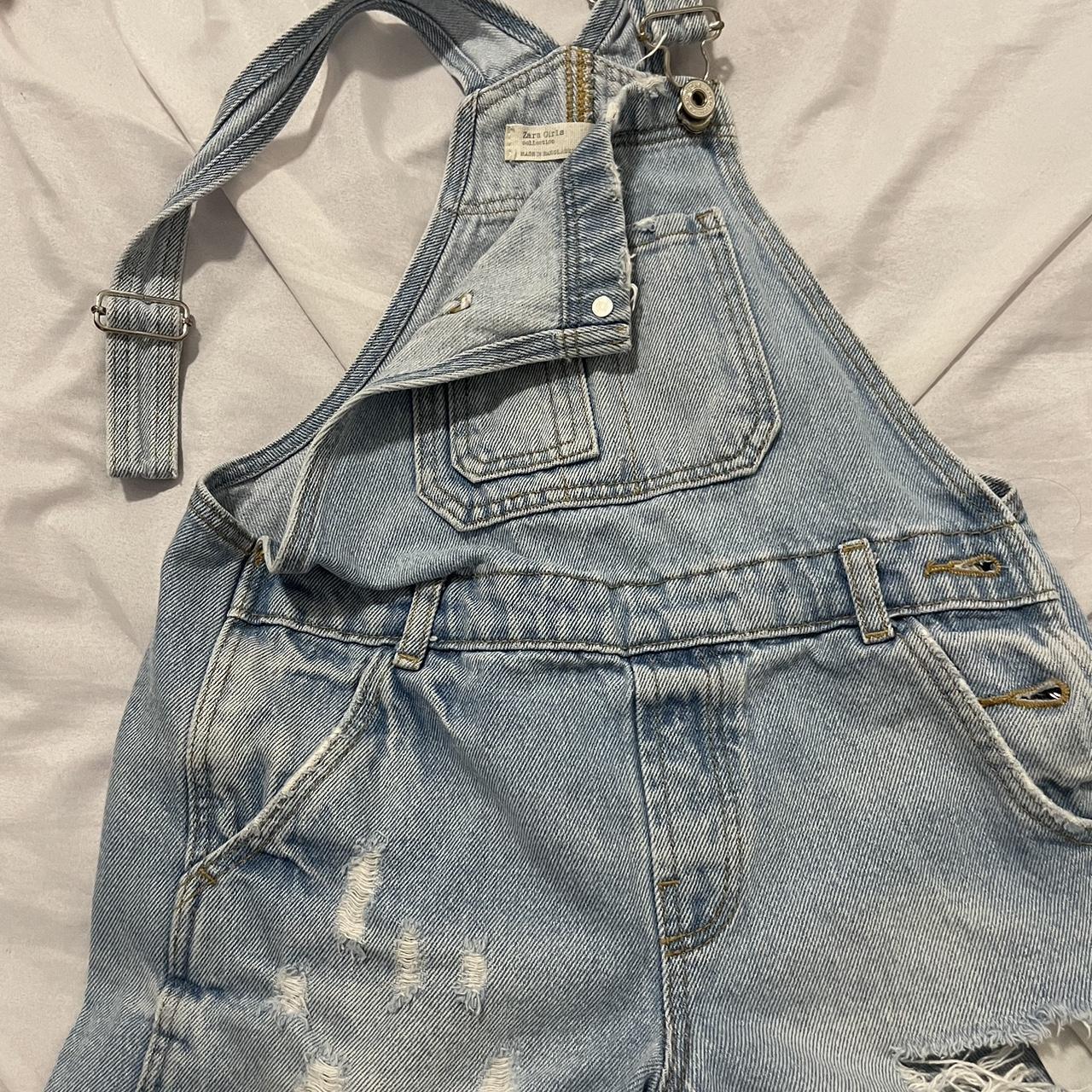 Cute blue denim overalls #kidcore - Depop