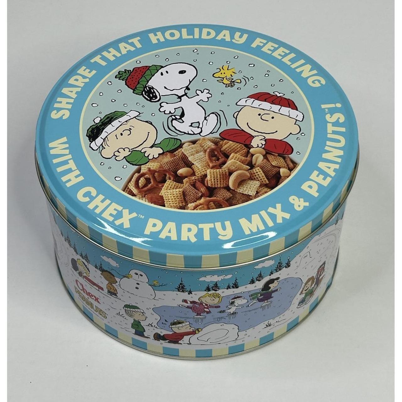 Peanuts Chex Party Mix Tin Snoopy Charlie Brown... | Depop