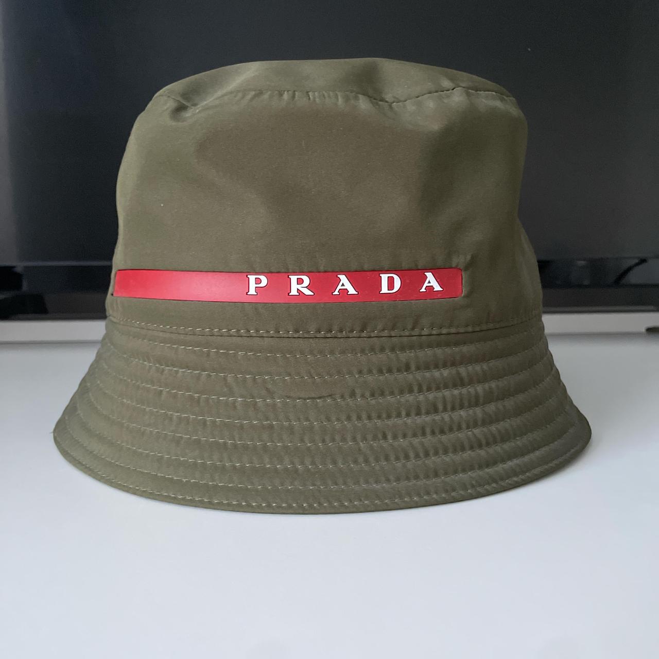 White prada-bucket-hat - Depop White prada-bucket-hat - Depop