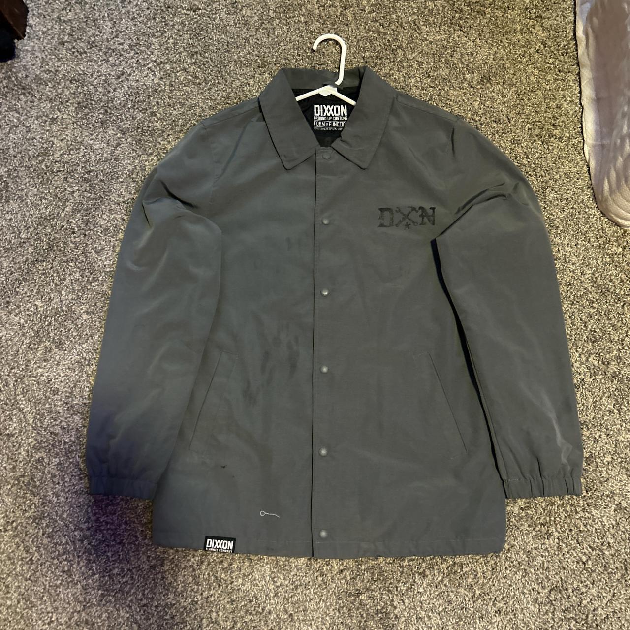 Grey dixxon wind breaker with drawstrings to adjust... - Depop