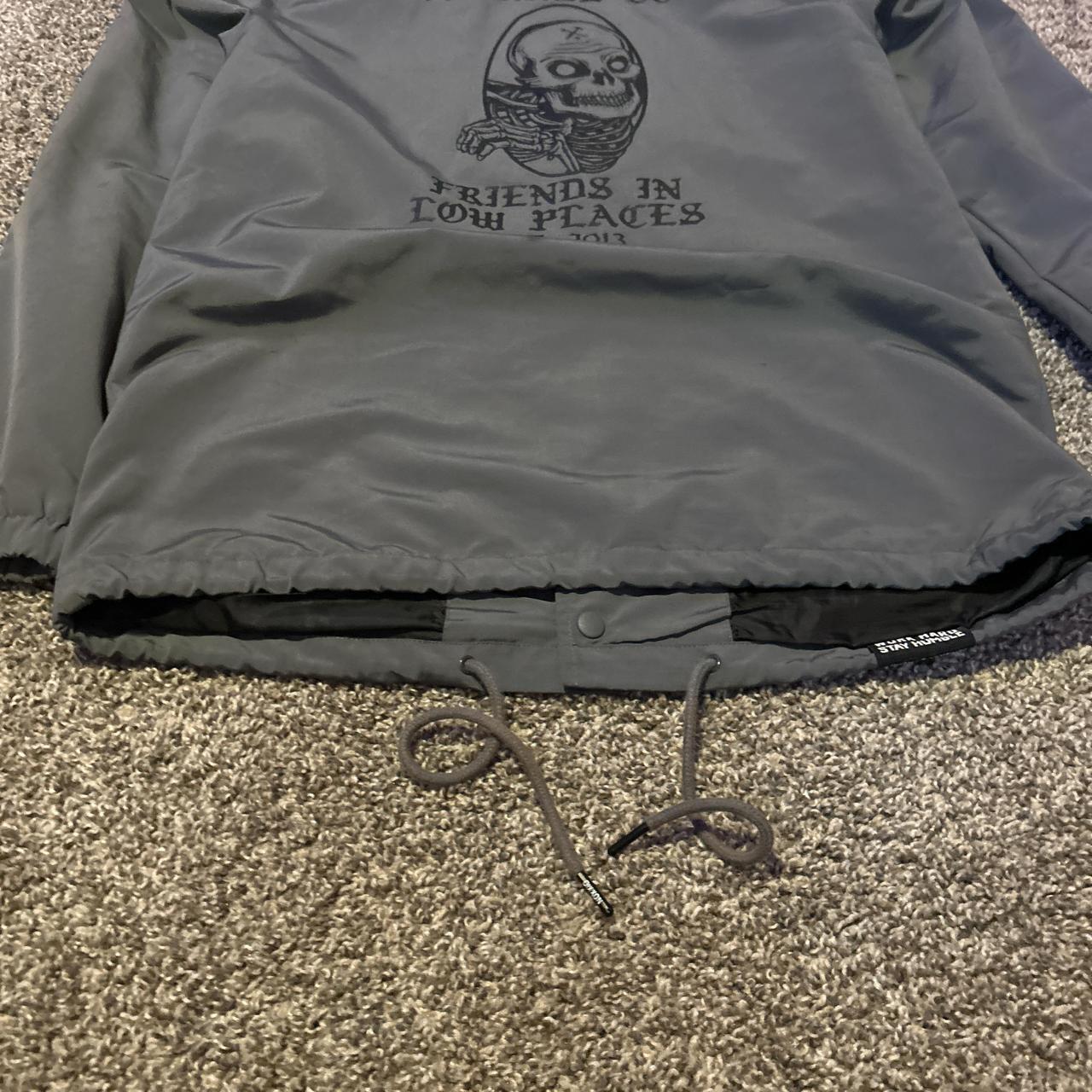 Grey dixxon wind breaker with drawstrings to adjust... - Depop