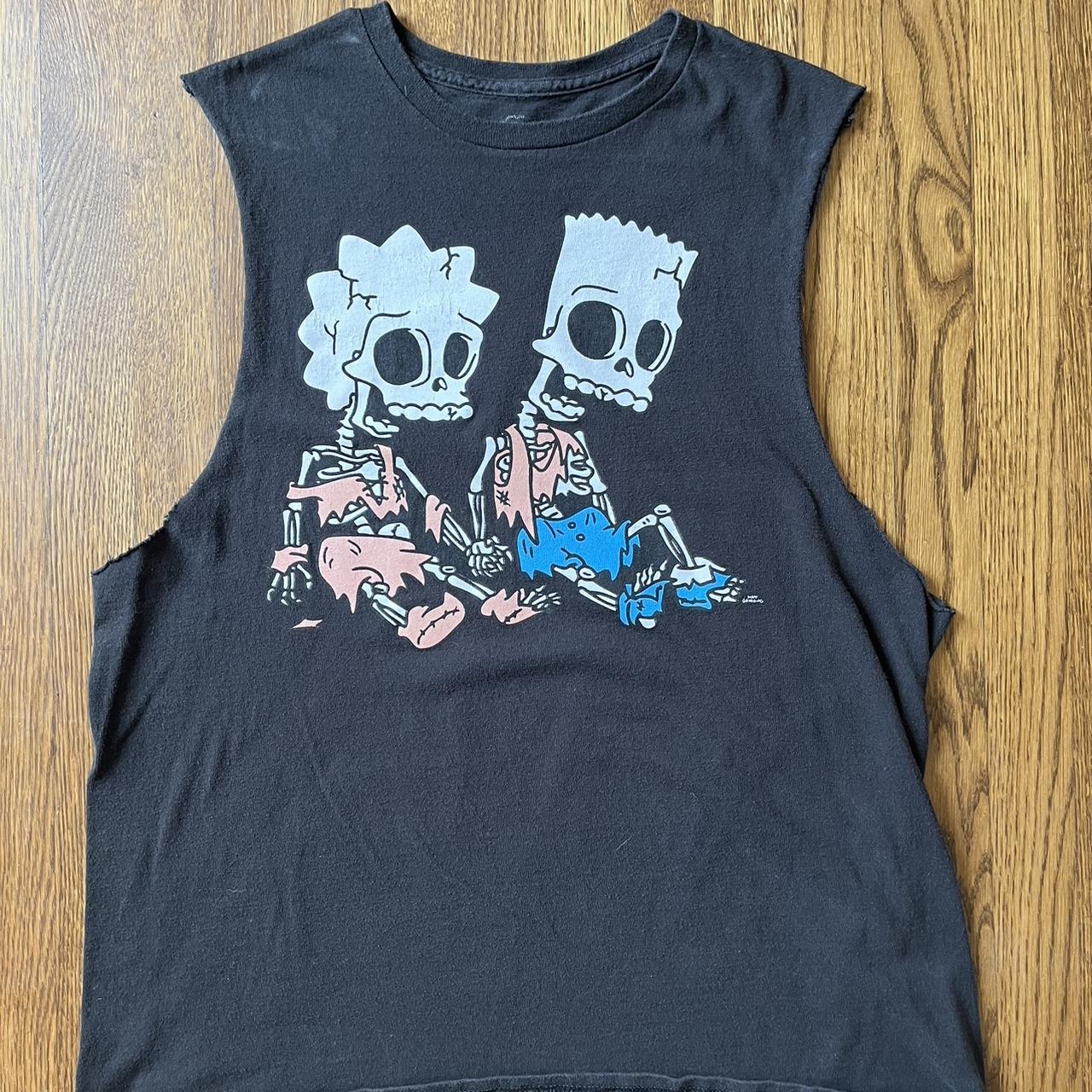The Simpson’s skeleton black muscle shirt tank top... - Depop