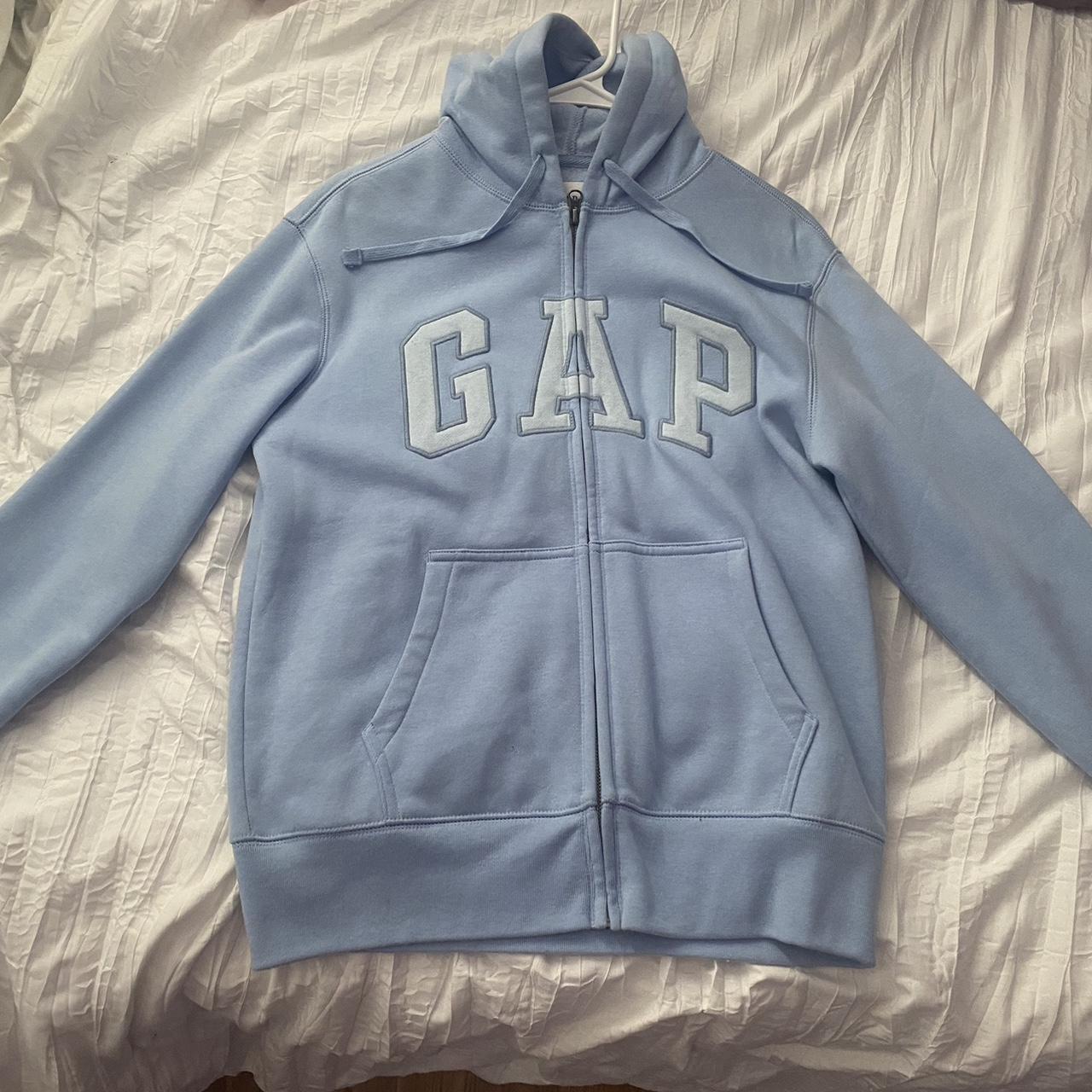 light blue gap hoodie, only worn twice #gap - Depop