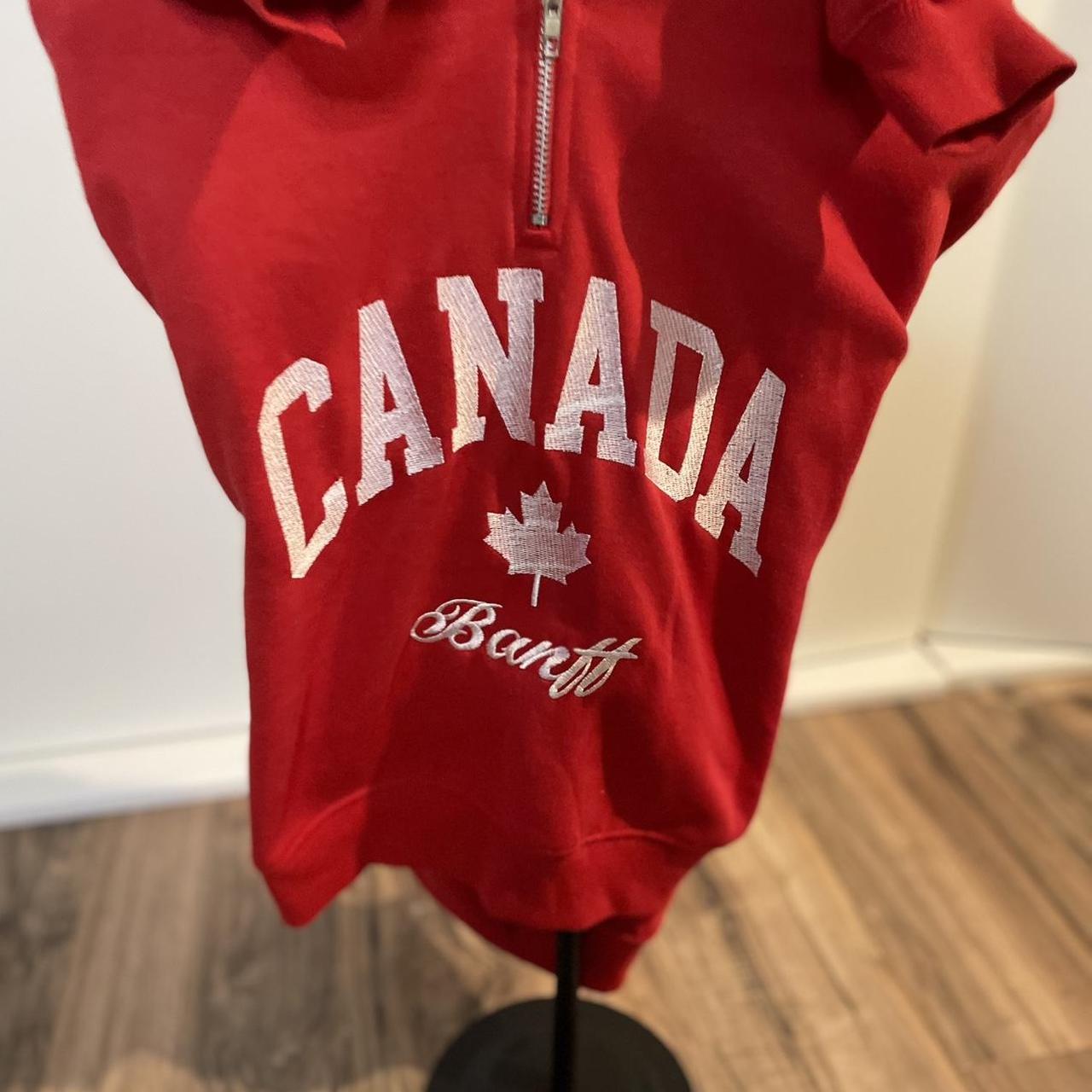 Red and white Canada Banff sweatshirt #outdoorstyle - Depop