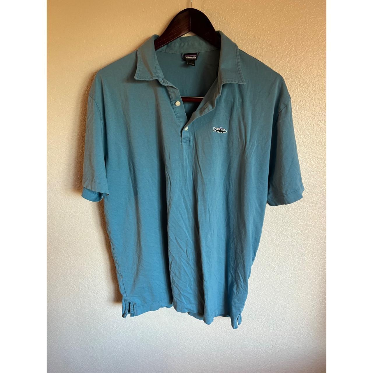 Patagonia Fish Polo Shirt - Size L Features: •... | Depop