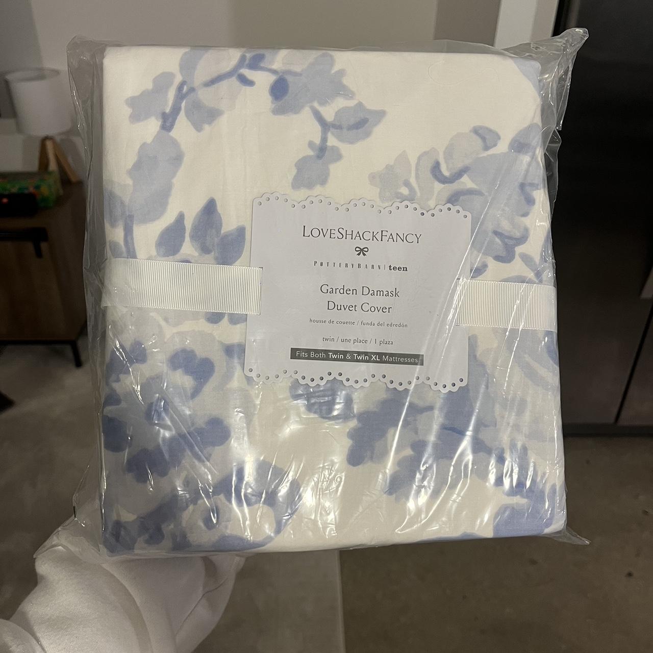 LoveShackFancy Blue Garden Damask Duvet Covet - Depop