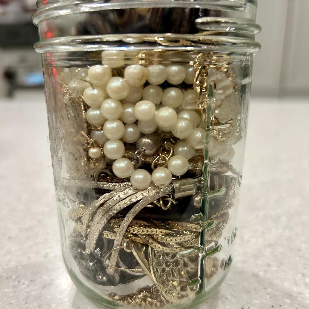 Mostly Gold and silver toned jar packed full. All... - Depop