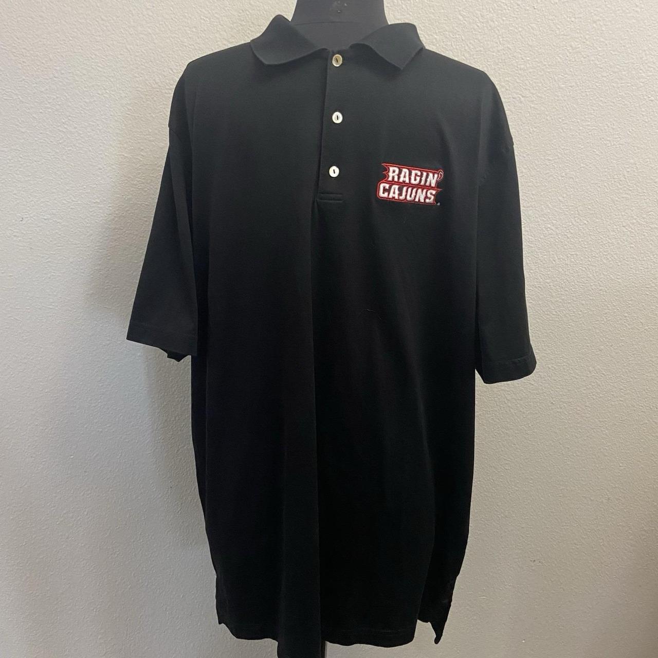 Peter Millar Men's Ragin Cajun ULL Black Cotton Polo... | Depop