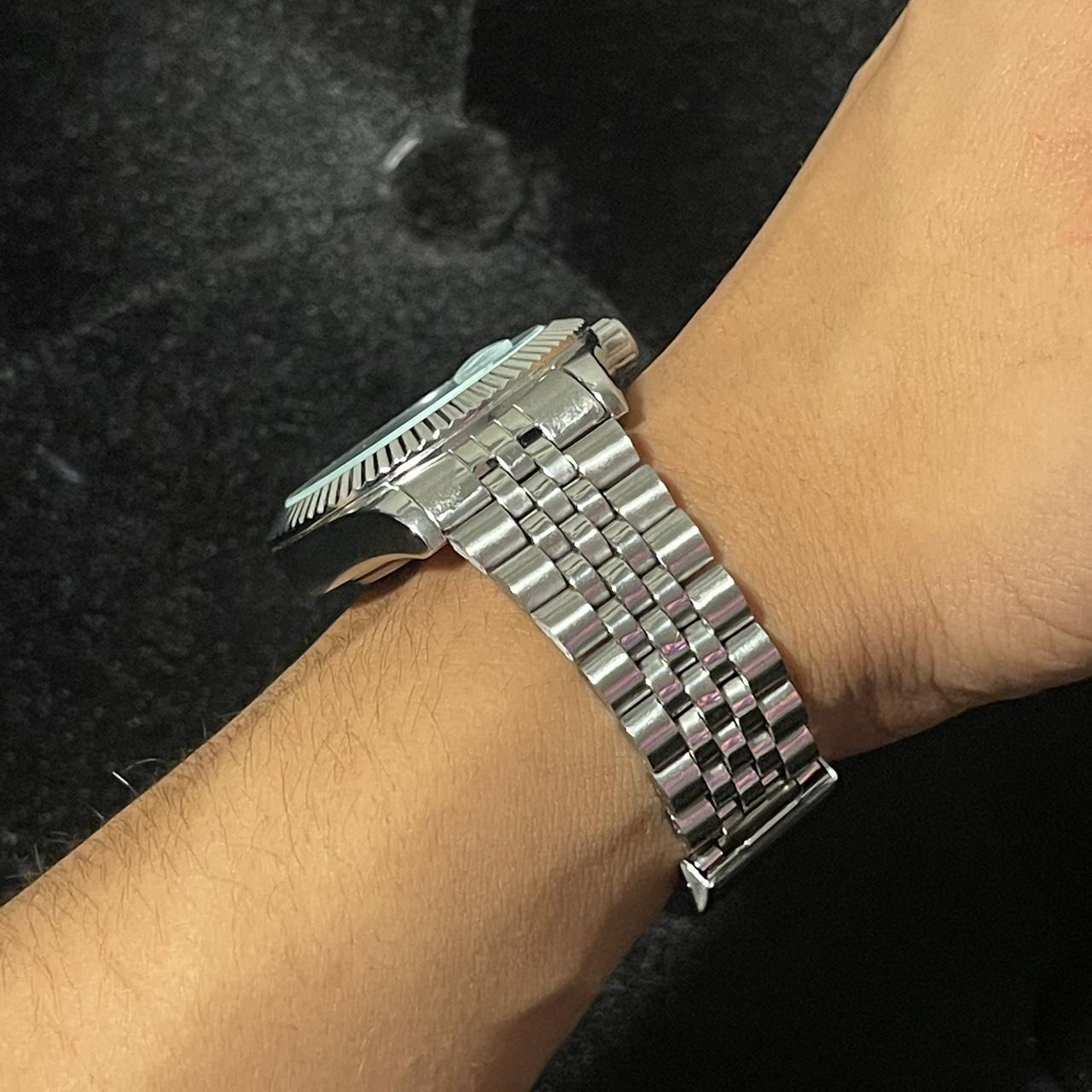 Silver luxury watch stainless steel watch... - Depop