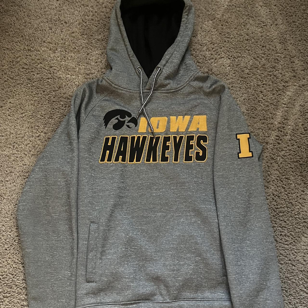 Grey and yellow Iowa Hawkeyes hoodie #Hawkeyes - Depop