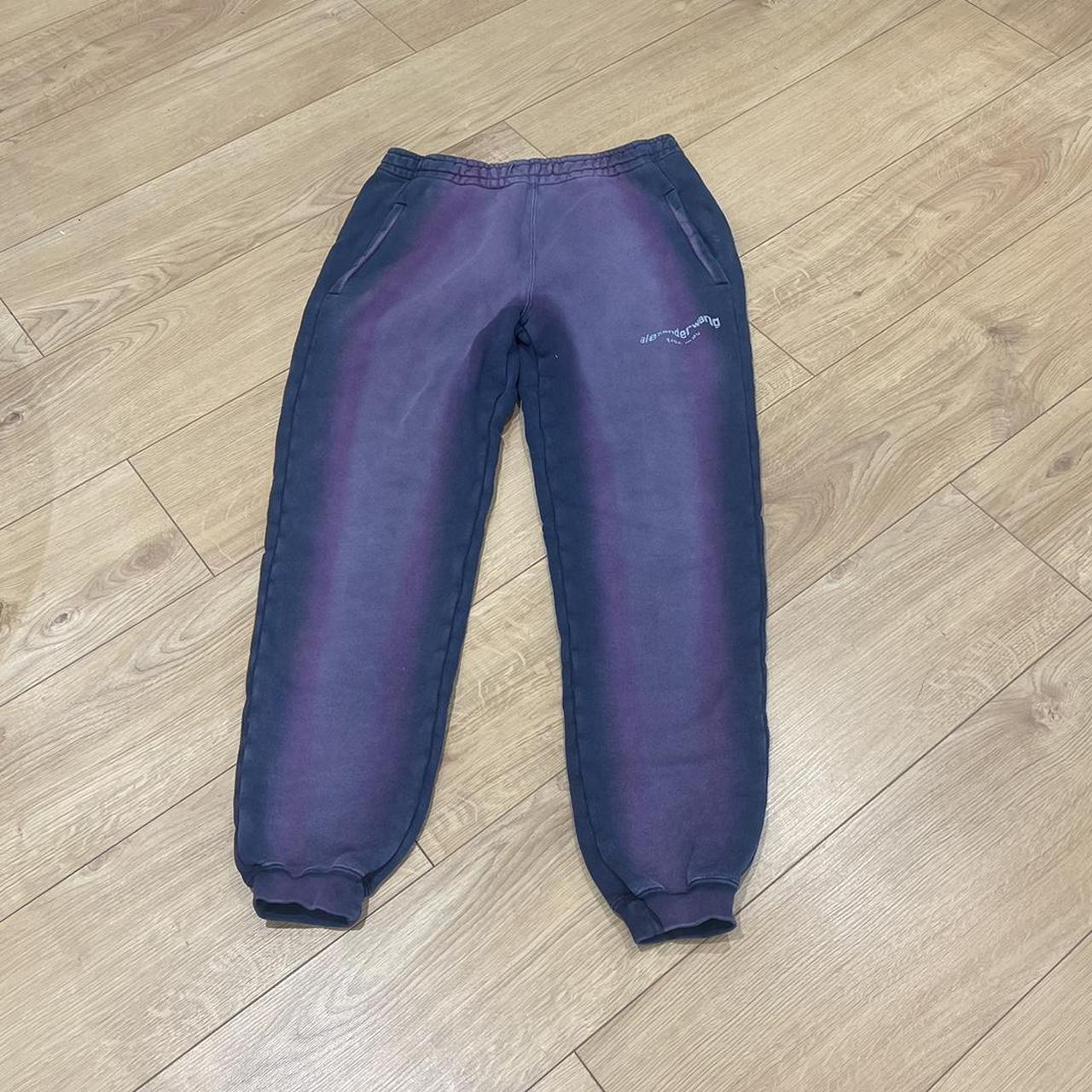 Alexander Wang purple and blue sweatpants with a... - Depop