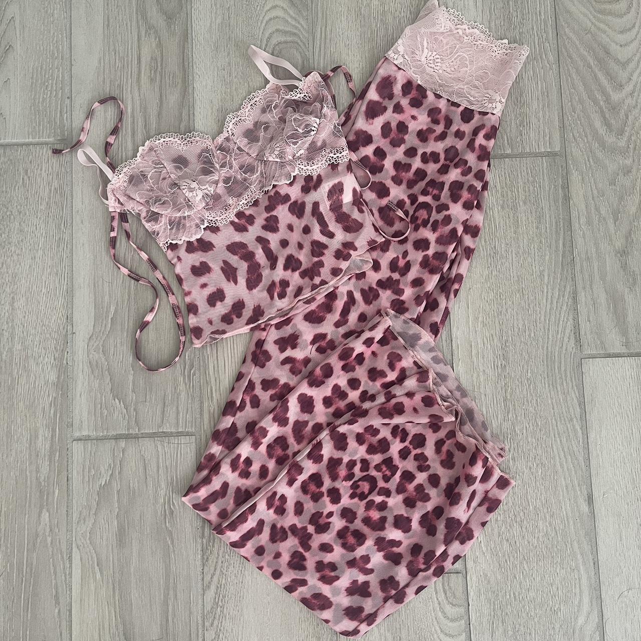 Pink leopard set -size S -brand new ready to ship | Depop